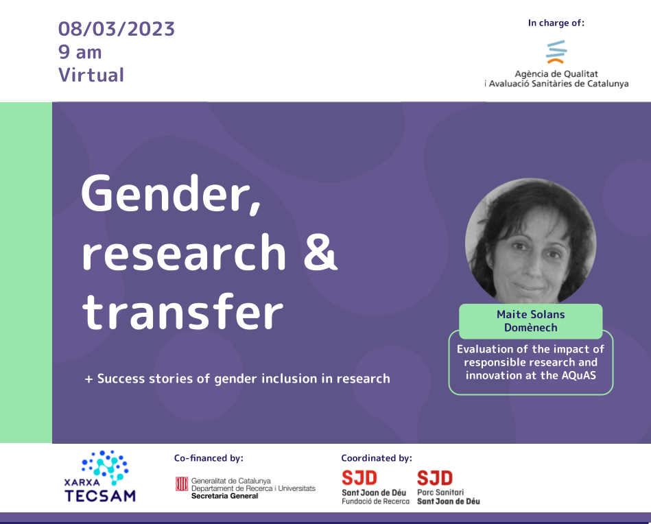 Research with gender perspective at the XVI B&L - Xarxa TECSAM